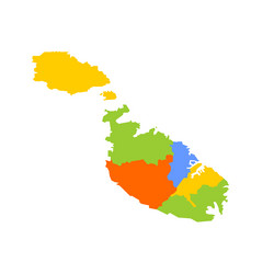 Malta political map of administrative divisions Vector Image