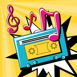Music note pop art Royalty Free Vector Image - VectorStock