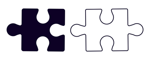 Two simple puzzle pieces Royalty Free Vector Image