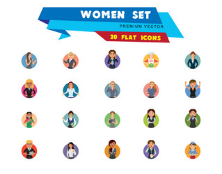 Women icons set Royalty Free Vector Image - VectorStock