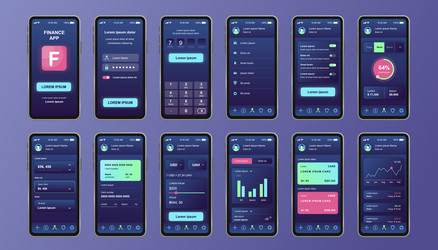 Login screens for mobile app Royalty Free Vector Image