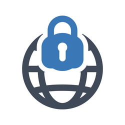 Global security icon Royalty Free Vector Image
