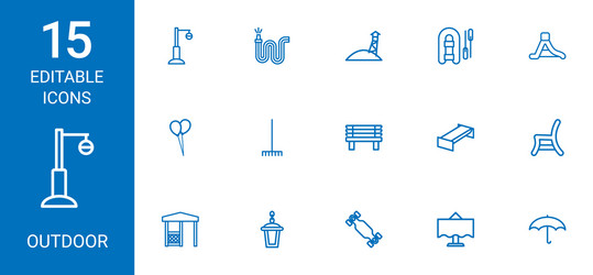 15 outdoor icons Royalty Free Vector Image - VectorStock