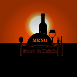 Restaurant menu sunset or sunrise Royalty Free Vector Image