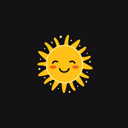 Sun hand-drawn comic sun doodle style cartoon Vector Image
