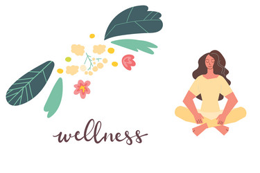 Wellness handwritten lettering card concept design