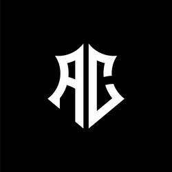 Ac monogram logo with abstract shapes in modern Vector Image