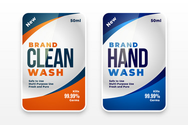 Disinfectant or laundry detergent cleaner labels Vector Image