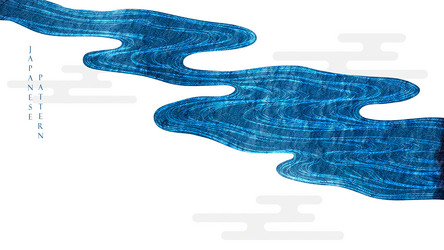 Japanese background with water surface texture Vector Image