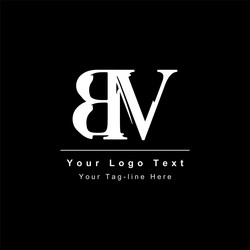 Premium initial letter bv logo design trendy Vector Image