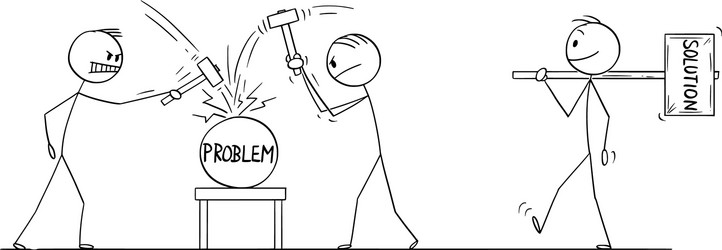 Cartoon two men workers or businessmen beating Vector Image