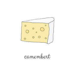 Camembert cartoon icon soft creamy cheese Vector Image