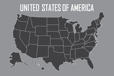 Usa map with alaska and hawaii separate Royalty Free Vector