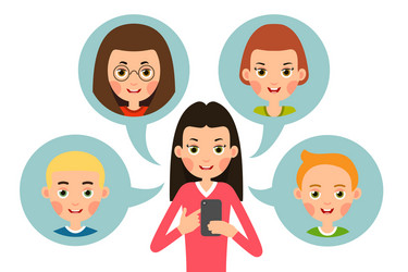 Boy calling your friends cartoon man talking Vector Image