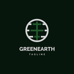 Green earth logo design Royalty Free Vector Image