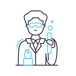 Chemist line icon outline symbol Royalty Free Vector Image