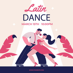 Hand drawn flat design latin dance party template Vector Image