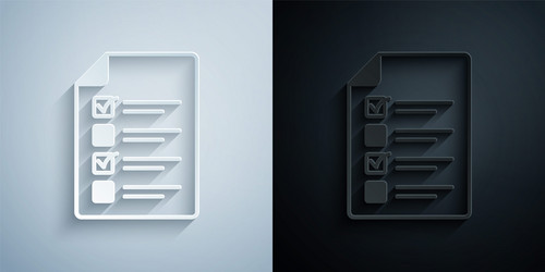 Paper cut online quiz test survey or checklist Vector Image