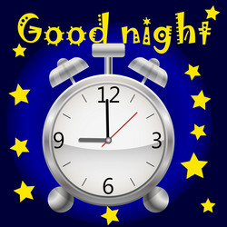 Realistic alarm clock on a dark background good Vector Image