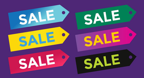 Sale off tags label banner icons Royalty Free Vector Image