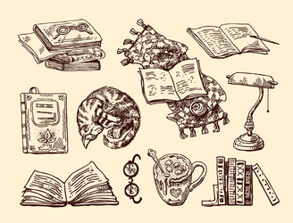 Beautiful hand drawn set Royalty Free Vector Image