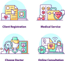Client registration creative ui concept icon set Vector Image