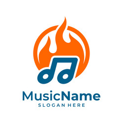 Wolf fire logo design concept template Royalty Free Vector