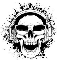 Hand drawn human skull made floral shapes design Vector Image