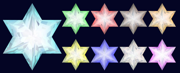 Two 2 star rank sign glossy golden star sticker Vector Image