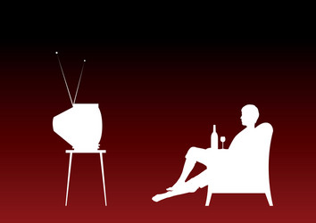 Watching tv Royalty Free Vector Image - VectorStock