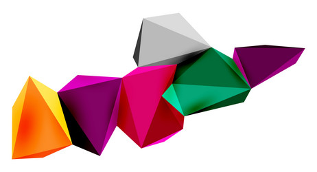 3d low poly triangle design elements Royalty Free Vector