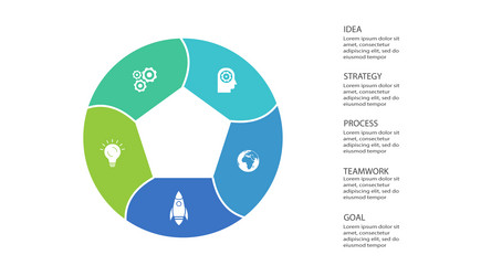 Rectangle concept for infographic with 5 steps Vector Image