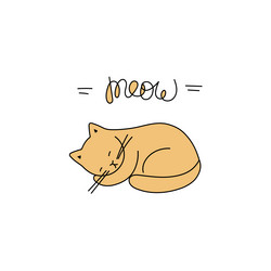 Cute cat is sleeping doodle Royalty Free Vector Image