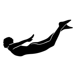 Backstroke swimming woman silhouette Royalty Free Vector