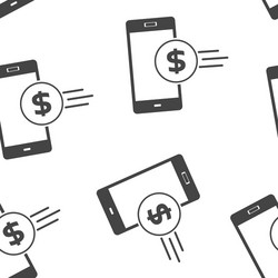 Coin and mobile phone icon cash flows icon Vector Image