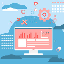 Digital service website optimization Royalty Free Vector