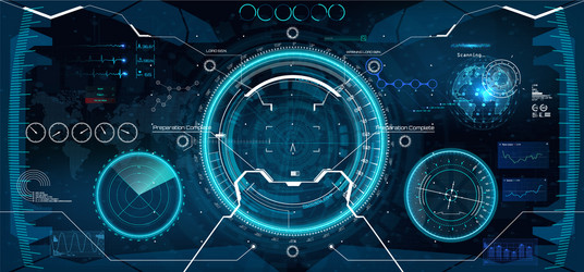 Head-up interface set for gui ui ux design Vector Image