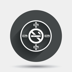 No smoking 10m distance sign icon stop smoking Vector Image