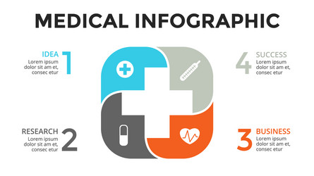 Plus infographic medical diagram Royalty Free Vector Image