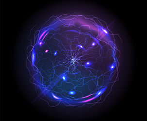 Electrical burst ball lightning realistic Vector Image