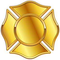 Fire rescue logo base gold with dark blue trim Vector Image