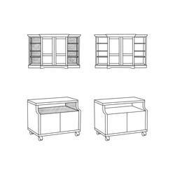 Set collection of cupboard design template icon Vector Image