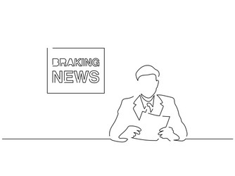 People watching tv isolated line drawing Vector Image