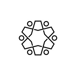 Six people family team work diversity outline Vector Image