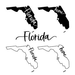 Florida State Shape Outline Vector Images (over 440)