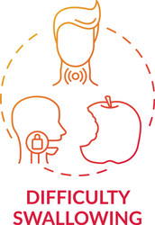 Difficulty swallowing concept icon Royalty Free Vector Image