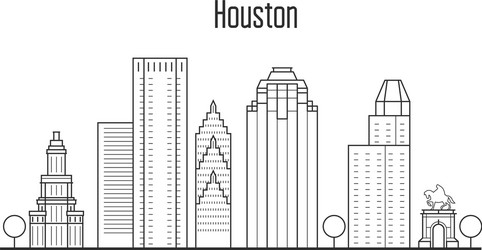 Houston skyline Royalty Free Vector Image - VectorStock