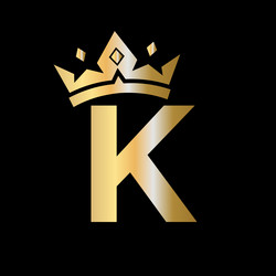 Crown logo on letter k template for beauty Vector Image