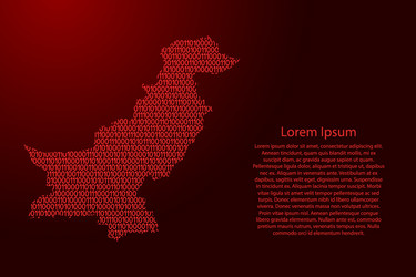 Pakistan map from futuristic concentric red Vector Image