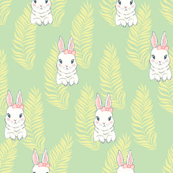 Seamless pattern with cute cartoon bunny baby Vector Image